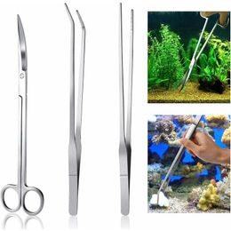 Aquarium-Werkzeug-Set, Zubehör, Edelstahl, Aquarium, Wasserpflanze, Pinzette, Schere, Werkzeug-Set, Fisch-Starter-Sets - Lycxames