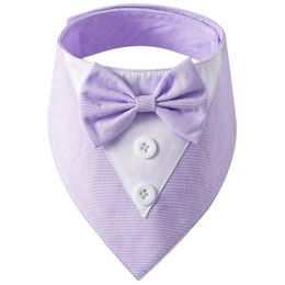 Amirror Smart Ug - Formeller Hund Ehering Bandana Hundekragen mit Fliege Geburtstag Kostüm einstellbare Haustierparty Smoking , Purple Purple-M