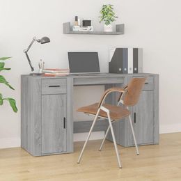 Computertisch,Schreibtisch,Bürotisch mit Stauraum Grau Sonoma Holzwerkstoff VMEC614247 MAISONCHIC