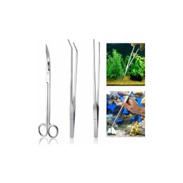 Aquarium Tool Kit Zubehör Edelstahl Aquarium Aquarium Wasser Pflanzenzange Schere Werkzeuge Set Fisch Starter Kits