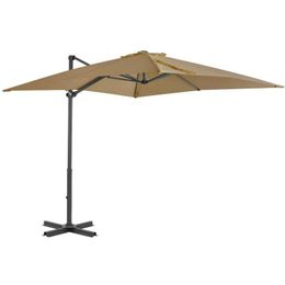 Ampelschirm mit Aluminium-Mast Taupe 250 x 250 cm VDFF28808DE