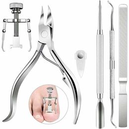 LYCXAMES Nagelknipser für eingewachsene Zehennägel, professionelles 6-teiliges Edelstahl-Maniküre-Pediküre-Set, Nagelfeile, Nagelhautknipser und