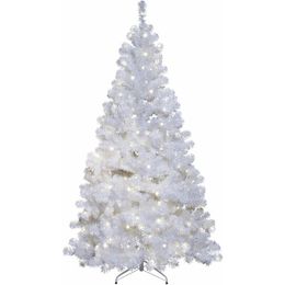 Künstlicher Weihnachtsbaum Ottawa von Star Trading, Tannenbaum mit led Lichterkette und Ständer in Weiß für innen und außen, weiß, Höhe: 2,1 m, IP44