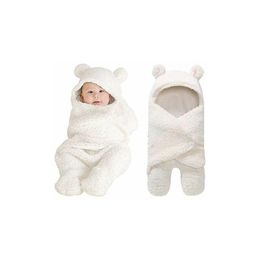 Süßes Neugeborenes Baby Jungen Mädchen Decken Plüsch Wickeldecken Weiß