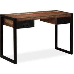 MAISONCHIC - Computertisch,Schreibtisch,Bürotisch mit 2 Schubladen Altholz Massiv 120x50x76 cm VMEC716156