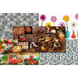 HEXIM Pvc Wandpaneele - Mosaik Motive, pflegeleichte Platten - restposten: dark blue