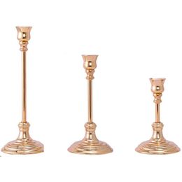 Konische Kerzenständer, 3er-Set goldene Kerzenständer, moderne Vintage-Dekoration als Geschenk