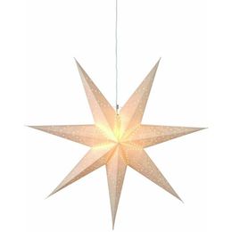 Weihnachtsstern Sensy von STAR TRADING 3D Papierstern Weihnachten in Weiß, Dekostern zum Aufhängen mit Kabel, E14 Fassung, ø: 70 cm