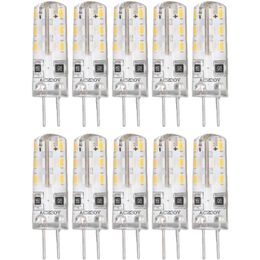 Eosnow - 10 Stück G4 LED-Lampen mit Bi-Stiftsockel, Silikon, warmwei 3000 k, 1,5 w, AC220 v, 110 lm, Ersatz für Landschaftslampen