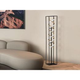 Fischer und Honsel Led Stehleuchte gian Schwarz Gold dimmbar & Lichtfarbe einstellbar, Höhe 135cm