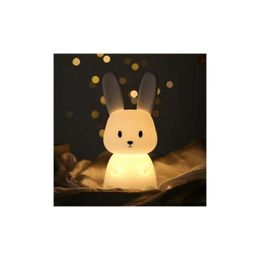 Tovbmup - Nachtlicht Baby Bunny led Nachtlicht Baby Rechargeable usb Rabbit Touchscreen Portable Silicone Lamp 7 Changes of Light Girl Boycon Geschenk