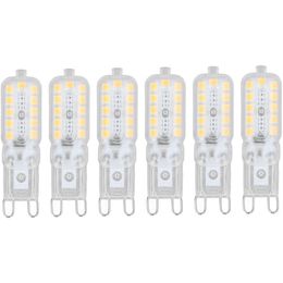 6 Stück G9 LED-Leuchtmittel, 5 w, transparente Abdeckung, 22 LEDs, dimmbar, G9-Glühbirne für Deckenleuchte, Wandleuchte, Tischleuchte, natürliches