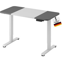 Höhenverstellbarer Schreibtisch lift 4P12, 120 x 60cm,120cm x 60xm, Weiss/Grau - ALBATROS