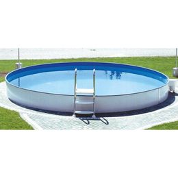 Stahlwand Swimming Pool Styria rund sandfarbene Poolfolie ø 450 x 120 cm - Steinbach