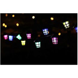 Led Partylichterkette Laterne mit 20 LEDs 5m + 5m Zuleitung Netzanschluss Außen/Innen Lichterkette für Garten, Balkon, Patio, Deko - Technik@all