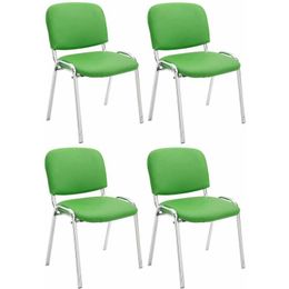 CLP - 4er Set Stühle Ken Chrom Kunstleder grün