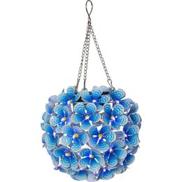 STAR TRADING - LED-Solardeko Hortensia, mit Aufhänger, blau