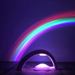 LONGZIMING Regenbogen-LED, buntes kreatives Nachtlicht, 2 Modi, eiförmige Regenbogen-Projektionslampe, Kinderzimmerdekoration (a)