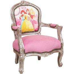 Biscottini - Mini-Sessel für Kinder 77x50x51 Louis XVI-Stühle Gepolsterter Sessel mit Armlehnen Schlafzimmersessel mit Prinzessinnen