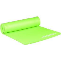 Relaxdays 1 x Yogamatte, 1 cm dick, für Pilates, Fitness, gelenkschonend, mit Tragegurt, Gymnastikmatte 60 x 180 cm, grün