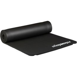 Relaxdays 1 x Yogamatte, 1 cm dick, für Pilates, Fitness, gelenkschonend, mit Tragegurt, Gymnastikmatte 60 x 180 cm, schwarz