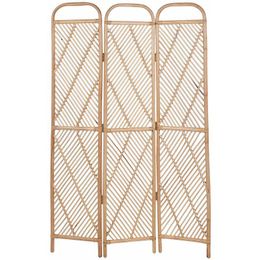 Beliani Raumteiler Rattan Natur 106 x 180 cm 3-teilig Trennwand Paravent Raumtrenner Modern Boho - Natürlich