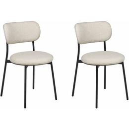 Beliani - Esszimmerstühle 2er Set Hellbeige mit Schwarzen Beinen Modernes Design für Esszimmer Essbereich Küche Wohnzimmer - Schwarz