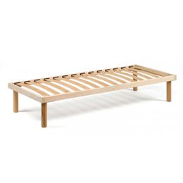 Quadratische und eine halbe Bettbasis Amira, Orthopädische Unterlage mit Holzlatten, 100% Made in Italy, Cm 120x190h31 - TALAMO ITALIA