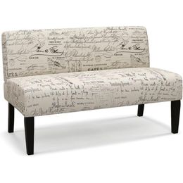 Costway 2-Sitzer Stoffsofa, klein Couch mit Holzbeine, Loungesofa gepolstertes Doppelsofa Sitzmöbel für Wohnzimmer, Schlafzimmer 121 x 66 x 78 cm