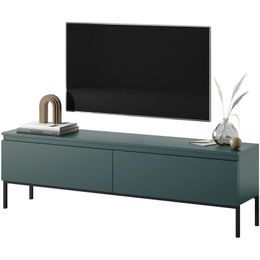Selsey - bemmi TV-Lowboard 150 cm, Dunkelgrün mit Metallbeinen