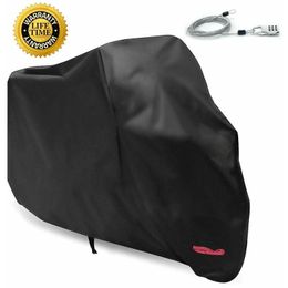 Motorrad-Schutzhülle – drinnen und draußen – für Harley-Davidson, Honda, Suzuki – Schwarz (schwarz, l (220 x 95 x 110 cm)) - Lycxames