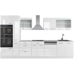 VICCO - Küchenzeile R-Line 350cm Weiß Hochglanz Modern