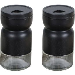 Salz- und Pfefferstreuer-Set aus Glas mit verstellbaren Ausgießlöchern – Salz- und Pfefferstreuer schwarz