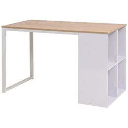 LONGZIMING - Schreibtisch 120×60×75 cm Eichenbraun und Weiß