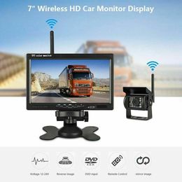 Drahtlose Fahrzeug-Rückfahrkamera 7-Zoll-LCD-Monitor für lkw, Bus, Wohnmobil, Anhänger, Bagger 12V-24V Wasserdichter IP67-Winkel 120��