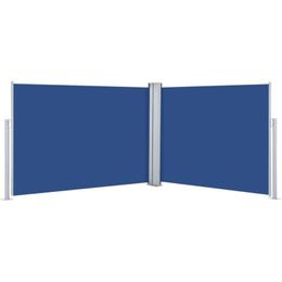 LONGZIMING - Ausziehbare Seitenmarkise Blau 100 x 1000 cm