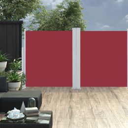 LONGZIMING Ausziehbare Seitenmarkise 170 x 600 cm Rot