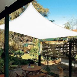 LONGZIMING - 2 x 3 m rechteckiges wasserdichtes Sonnensegel, wasserabweisendes Sonnensegel mit UV-Schutz für Gartenterrasse, weiß