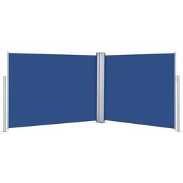 LONGZIMING Ausziehbare Seitenmarkise Blau 140 x 1000 cm