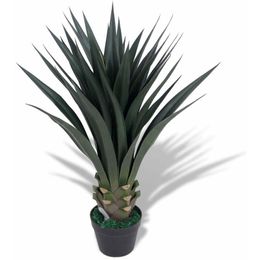 LONGZIMING - Künstliche Yucca-Pflanze mit Topf 90 cm Grün