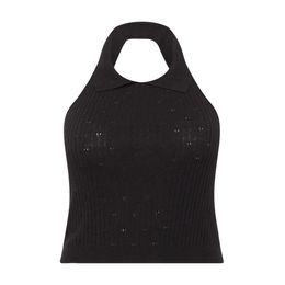 Cotton On Curve Knitted Top 'POINTELLE' female Black size 24