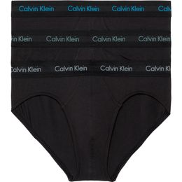 Calvin Klein Slip, 3er-Pack, Logo-Bund, für Herren, schwarz, L
