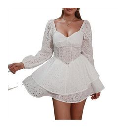 AFAZ New Trading UG Sommerkleid Spice Girl Kleid Französisches One-Shoulder-Hohlkleid