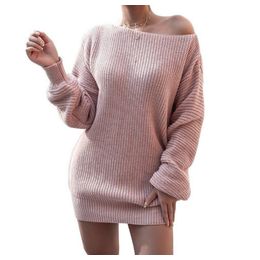 AFAZ New Trading UG Strickkleid Damen kleid lässiges Einteiliger Kragen Etuikleid Pulloverkleid
