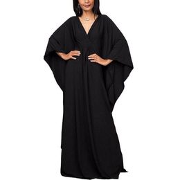 AFAZ New Trading UG Sommerkleid Damen Langarmkleid Einfarbig Überrock Lang Kleid Freizeitkleid (1-tlg)