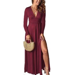 AFAZ New Trading UG Sommerkleid Damenkleid Abendkleid Hoher Taille Partykleid Einfarbige Kleid