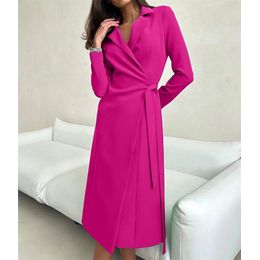 AFAZ New Trading UG Blusenkleid Damen kleid einfarbig Hemdkleid Anzugrock Minilänge A-Linien Rock