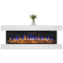 Glow Fire Elektrokamin Insert Clear 36, täuschend echte Flamme - Multicolor LED-Technik, Heizfunktion 1600W, weiß