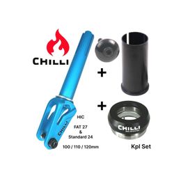 Chilli Pepper Chilli Stuntscooter Chilli Pro Scooters FAT27+24 Stunt-Scooter Fork HIC Headset Hell Blau