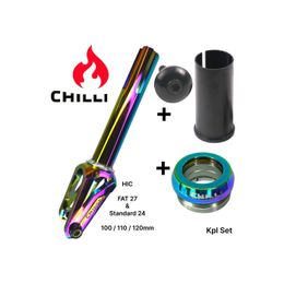 Chilli Pepper Chilli Stuntscooter Chilli Pro Scooters FAT27+ 24 Stunt-Scooter Fork HIC + Headset rainbow